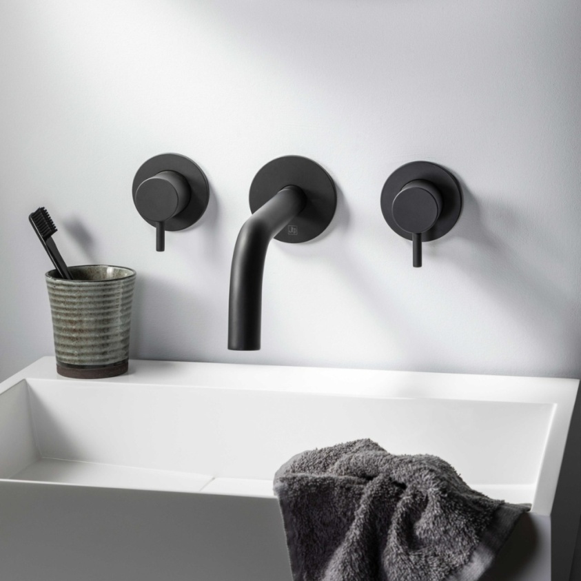 JTP Vos Brushed Black Slim Bath/Basin Spout | Sanctuary Bathrooms